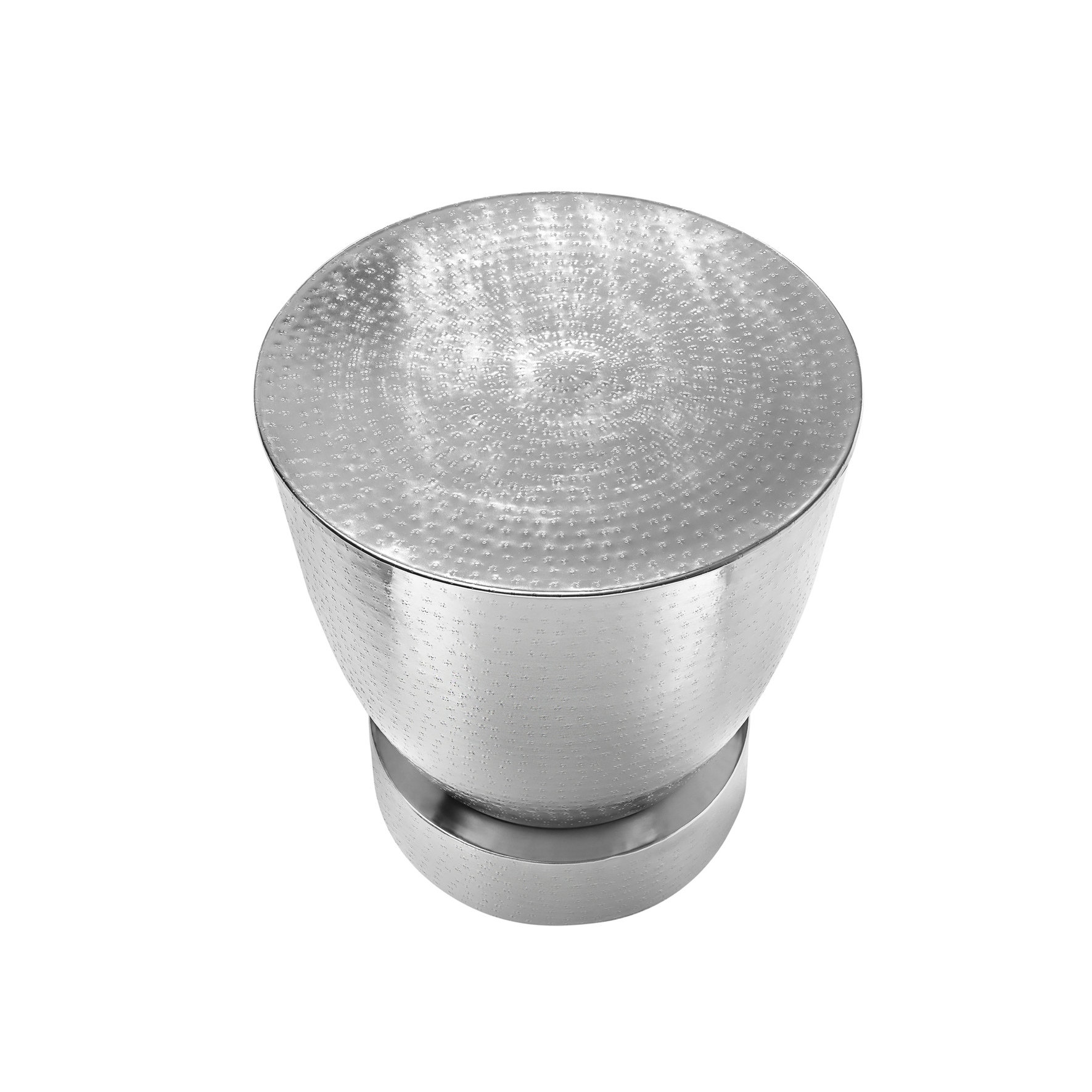 Ivy Bronx 22" Tall Metal Drum Side Table, , For Living & Bedroom Decoration Modern Accent Metal ...